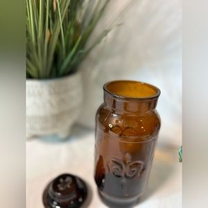 Accents | Vintage Amber Fleur De Lis Apothecary Style Jar | Poshmark